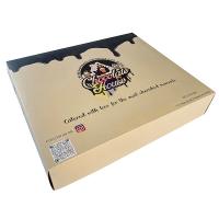 China Recycled Kraft Paper Foldable Takeaway Dessert Box 350gsm Custom Size Food Packaging for sale