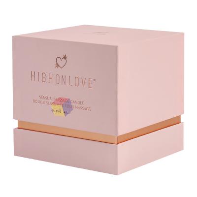 China Square Gift Packaging Box Rigid Cardboard Scented Candle Gift Box Custom Logo With Insert for sale