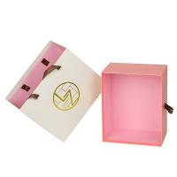 China Eco Friendly Rigid Cardboard Sliding Drawer Gift Boxes With Ribbon Handle for sale