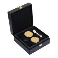 China Luxury MDF Leather Cardboard Caviar Gift Box Packaging With Foam Insert for sale