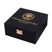 China Luxury MDF Leather Cardboard Caviar Gift Box Packaging With Foam Insert for sale