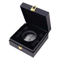 China Luxury MDF Leather Cardboard Caviar Gift Box Packaging With Foam Insert for sale