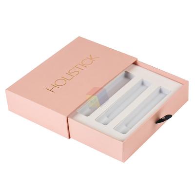China Custom Recyclable Sliding Drawer Cosmetic Packaging Box with Plastic Tray - 500pcs MOQ, 10-Day Production for sale