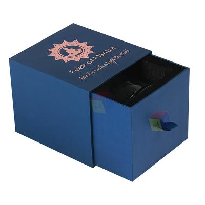 China Luxury Rigid Cardboard Custom Logo Hot Stamping Drawer Candle Gift Box Packaging Wholesale 1200gsm for sale
