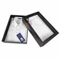 China Custom Texture Paper Shirt Packaging Box with PVC Window - 500pcs MOQ, 10-Day Production for sale