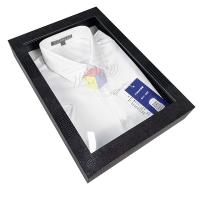 China Custom Texture Paper Shirt Packaging Box with PVC Window - 500pcs MOQ, 10-Day Production for sale