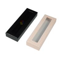 China Custom Black Rigid Cardboard Gift Pens Box Packaging with Flock Blister Tray 100% Eco-Friendly for sale