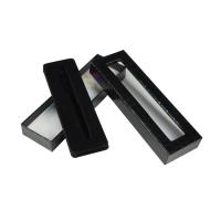 China Custom Black Rigid Cardboard Gift Pens Box Packaging with Flock Blister Tray 100% Eco-Friendly for sale