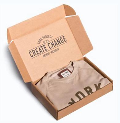 China Foldable Corrugated Paper Custom T Shirt Packaging Box Recycled Embossing for sale