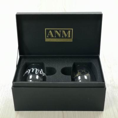 China Premium Display Custom Logo Design Paper Hard Cardboard Set Mug Gift Box Packaging With Foam Insert Protect for sale