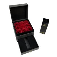 China Handmade Romantic Bouquet Creative Valentine Luxury Gift Box Packaging Custom Cardboard Sliding Drawer for sale