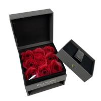 China Handmade Romantic Bouquet Creative Valentine Luxury Gift Box Packaging Custom Cardboard Sliding Drawer for sale