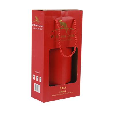 China Custom Corrugated Cardboard 2 Wine Bottle Shipping Box with Handle - 500pcs MOQ, 10-Day Production for sale