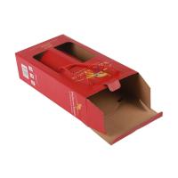China Custom Corrugated Cardboard 2 Wine Bottle Shipping Box with Handle - 500pcs MOQ, 10-Day Production for sale