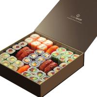 China Custom Disposable Black Paper Foldable Magnetic Sushi Takeout Box - 500pcs MOQ, 10-Day Production for sale