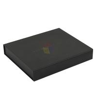 China Wholesale Custom Logo Hard Cardboard Black Magnetic Gift Box with Paper Tray 500pcs MOQ for sale