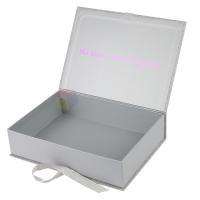 China Custom Silver Glitter Wig Packaging Boxes with Foil Logo & Ribbon Closure - 500pcs MOQ, 10-Day Production for sale