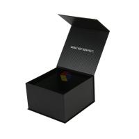 China Black Custom Logo Magnetic Close Hat Box Packaging Texture Paper Cardboard Eco Friendly Biodegradable for sale