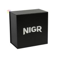 China Black Custom Logo Magnetic Close Hat Box Packaging Texture Paper Cardboard Eco Friendly Biodegradable for sale