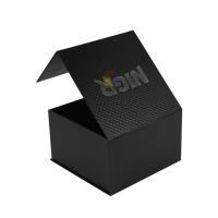 China Black Custom Logo Magnetic Close Hat Box Packaging Texture Paper Cardboard Eco Friendly Biodegradable for sale