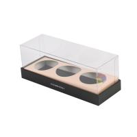 China Customizable Rectangle Food Grade Cupcake Box with Clear Lid Eco Friendly Paper Packaging for sale