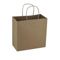 China Custom Logo Kraft Paper Shopping Bag with Twisted Handle - Recycled Brown Food Packaging, 10-Day Production for sale