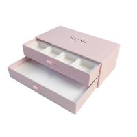 China Custom Logo Pink Slide Drawer Jewelry Box Set with Foam Insert for Necklace Ring Packaging for sale