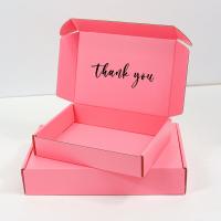 China Custom Logo Cardboard Shipping Mailer Box Pink Cosmetics Mailing Packaging with Raffias for sale