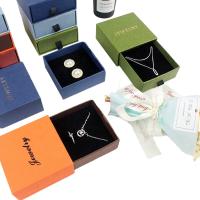 China Small Custom Logo Drawer Gift Packaging Personalized Jewelry Boxes With Velvet Foam Insert for sale
