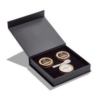 China Luxury Black Magnetic Rigid Paper Caviar Gift Box Custom Size 1200gsm Board for sale