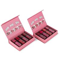 China Custom Logo Magnetic Lip Gloss Packaging Box Cosmetic Lipstick Sets Box with EVA Foam 157gsm Paper for sale