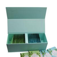 China Custom Rigid Cardboard Magnetic Flip Tea Bag Gift Box with Divider 1200gsm for sale