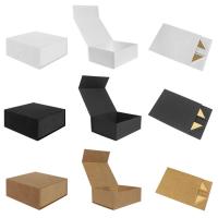 China Custom Logo Magnetic Folding Clothing Box Rigid Cardboard 30x20x10 cm Luxury Black Packaging for sale