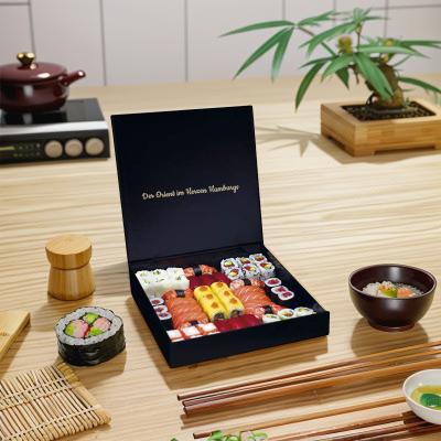 China Wholesale Custom Magnetic Folding Sushi Packaging Box Food Grade Paper Eco Friendly Biodegradable for sale