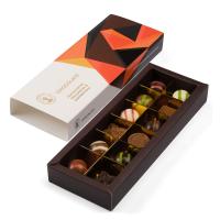 China Sliding Drawer Custom Food Grade Paper Flat Candy Chocolate Box Gift Packaging With Divider for sale