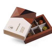 China Sliding Drawer Custom Food Grade Paper Flat Candy Chocolate Box Gift Packaging With Divider for sale