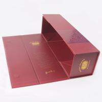 China Custom Logo Rigid Paper Cardboard Magnetic Folding Close Single Wine Box Packaging Bottle Luxury for sale