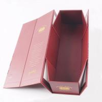 China Custom Logo Rigid Paper Cardboard Magnetic Folding Close Single Wine Box Packaging Bottle Luxury for sale