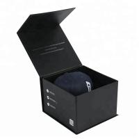 China Wholesale Custom Logo Black Magnetic Gift Packaging Folding Hat Box Rigid Cardboard 100% Eco-Friendly for sale