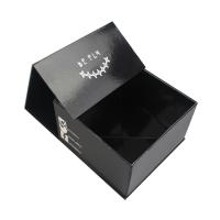 China Wholesale Custom Logo Black Magnetic Gift Packaging Folding Hat Box Rigid Cardboard 100% Eco-Friendly for sale