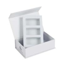 China Luxury White Magnetic Rigid Cardboard Cosmetic Bottle Essential Oil Packaging Boxes with Foam Insert for sale