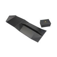 China Luxury Matte Black Magnetic Folding Box with Hot Foil Logo Custom Apparel Clothing Packaging for sale