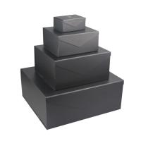 China Luxury Matte Black Magnetic Folding Box with Hot Foil Logo Custom Apparel Clothing Packaging for sale