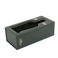 China Luxury Premium Hard Cardboard Custom Logo Magnetic Wine Gift Box Packaging With Window for sale