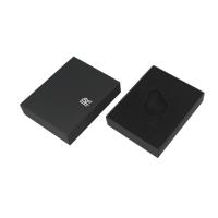 China Custom Logo Soft Touch Black Rigid Cardboard Paper Boxes Coin Packaging with EVA Foam Tray 1200gsm for sale