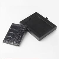 China Custom Black Texture Paper Rigid Cardboard Gift Wallet Box Packaging 1200gsm with Gold Foil Logo for sale