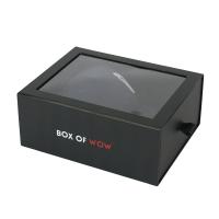 China Luxury Hard Cardboard Pull Out Sliding Drawer Custom Hat Boxes Packaging With Clear Window for sale