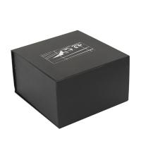 China Wholesale Custom Size Matte Black Magnetic Folding Baseball Cap Packaging Box with Hot Stamping for sale