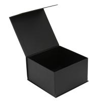 China Wholesale Custom Size Matte Black Magnetic Folding Baseball Cap Packaging Box with Hot Stamping for sale