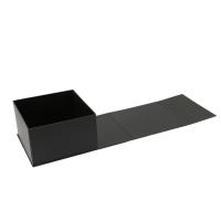 China Wholesale Custom Size Matte Black Magnetic Folding Baseball Cap Packaging Box with Hot Stamping for sale